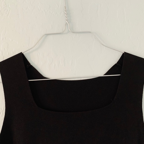 Tops | Simple Black Square Neck Ribbed Tank Top Essential | Poshmark
